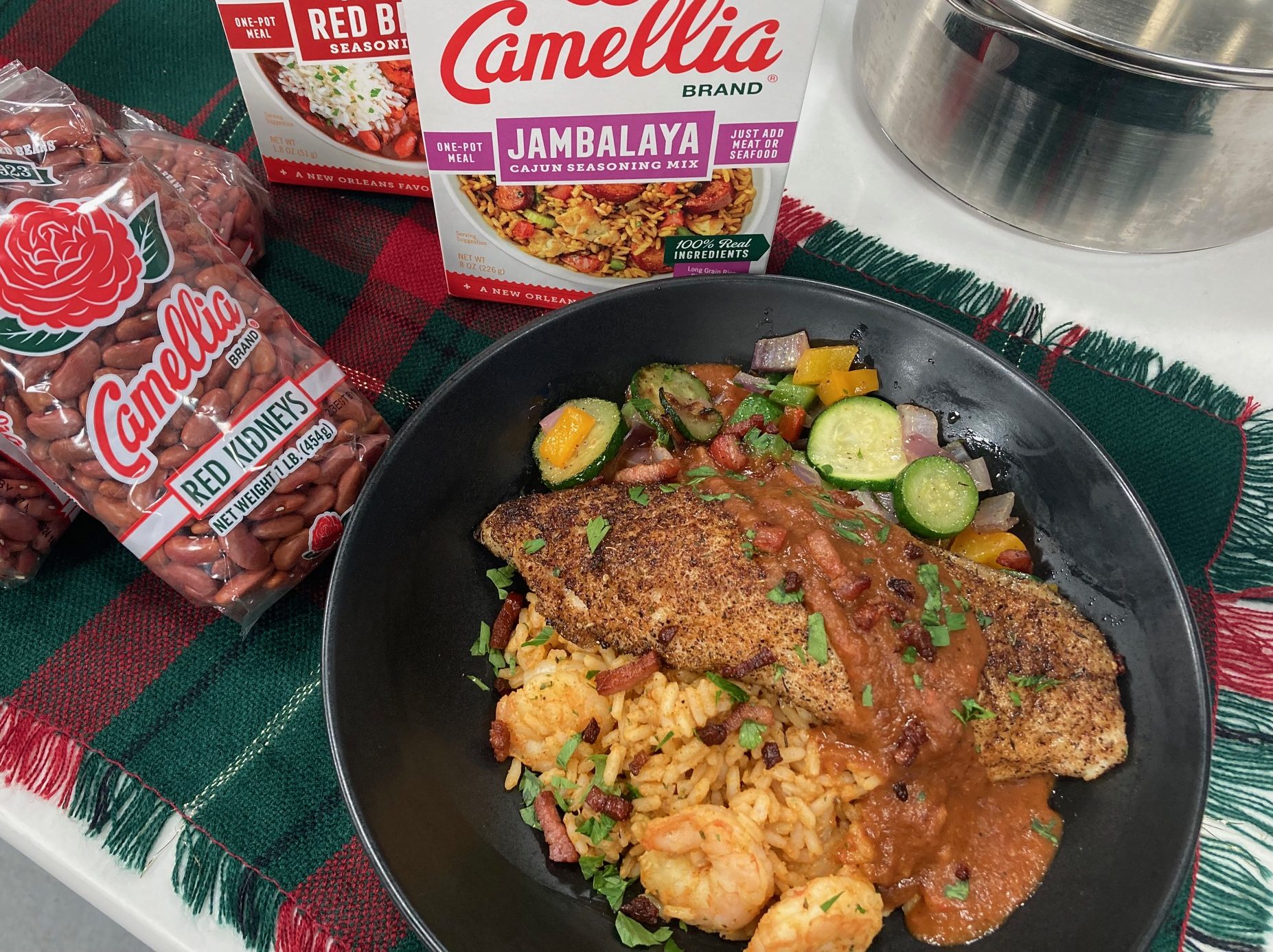 Blackened Gulf Fish with Red Bean Sauce & Sauteed Veggies | Recipes ...